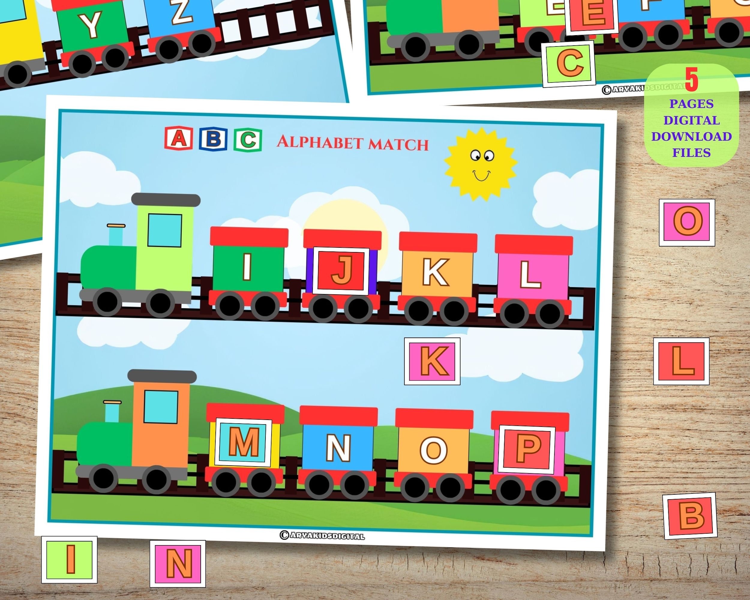 Printable Alphabet Matching for Preschoolers, Toddler Worksheet ...