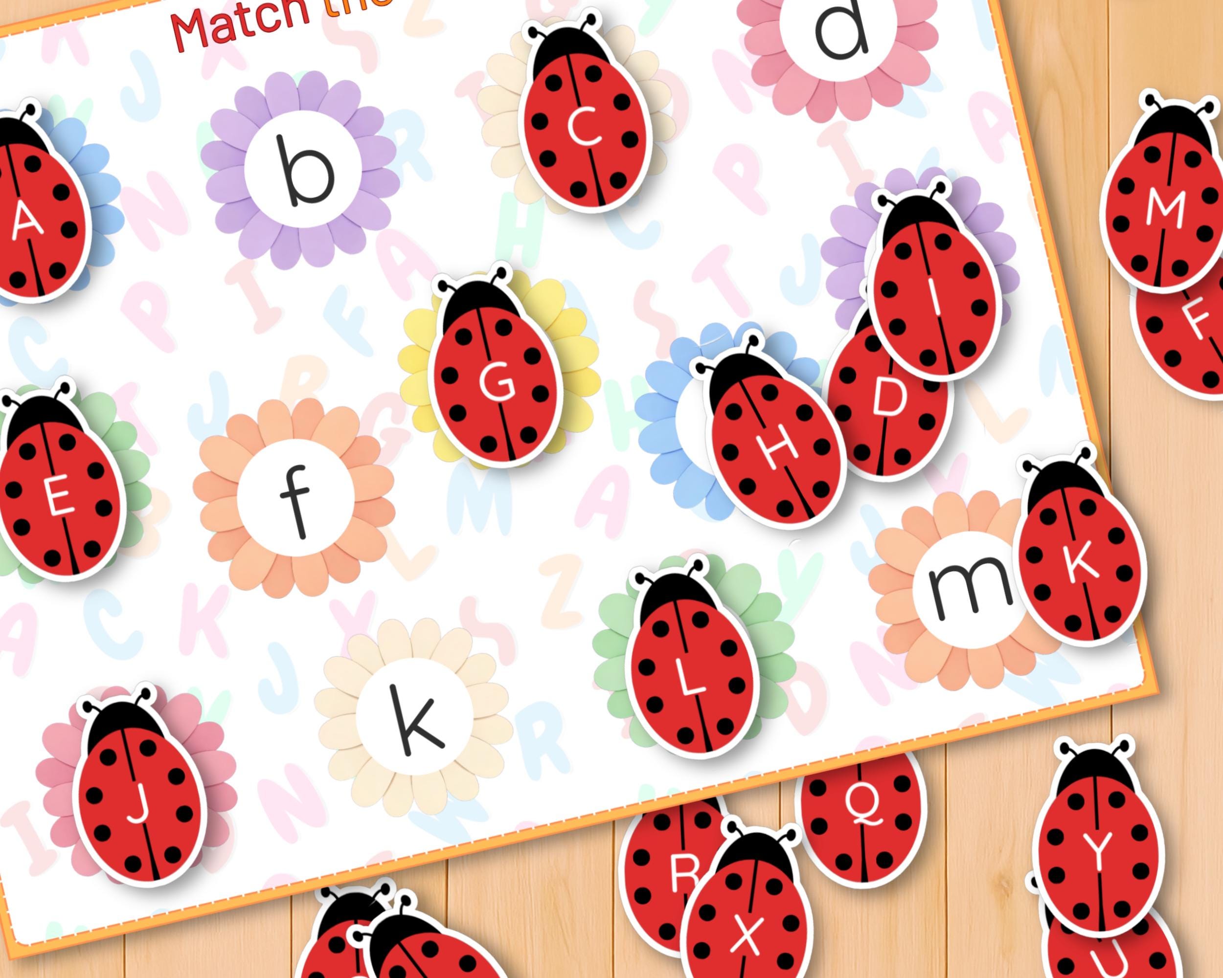 Ladybug and Flower Alphabet Game, Uppercase Lowercase Match, Preschool ...