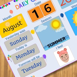 Printable Calendar for Kids Montessori Homeschool Preschool Calendar ...