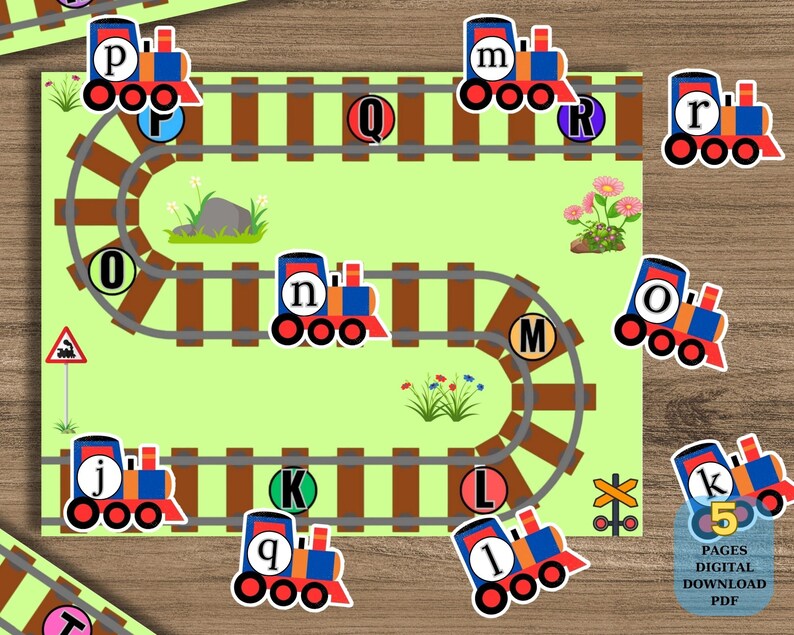 Trains Alphabet Matching Activity ABC Busy Book Pages Toddler Learning ...