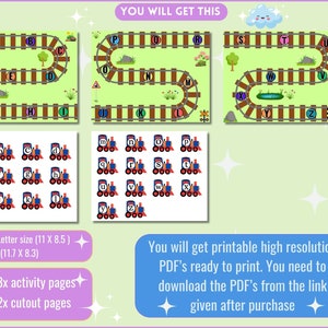 Trains Alphabet Matching Activity ABC Busy Book Pages Toddler Learning ...