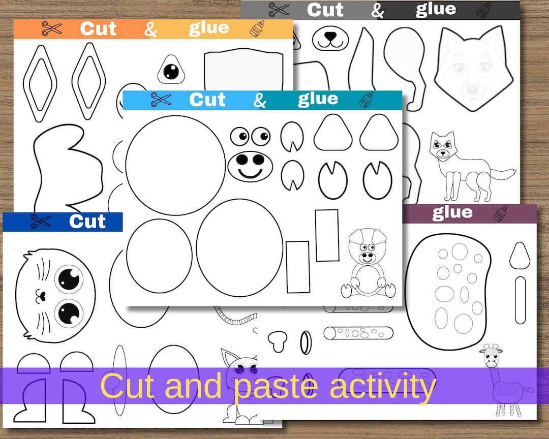 Cutting Scissors With Animals for Preschool and Kindergarten Printable ...
