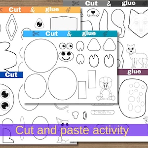 Cutting Scissors With Animals for Preschool and Kindergarten Printable ...