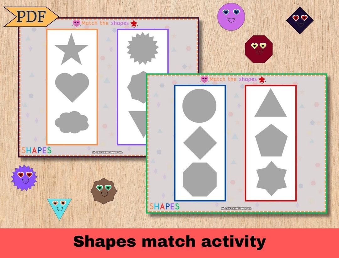 Printable Match Colorful Shapes, Preschool Busy Book, Toddler Busy Book ...