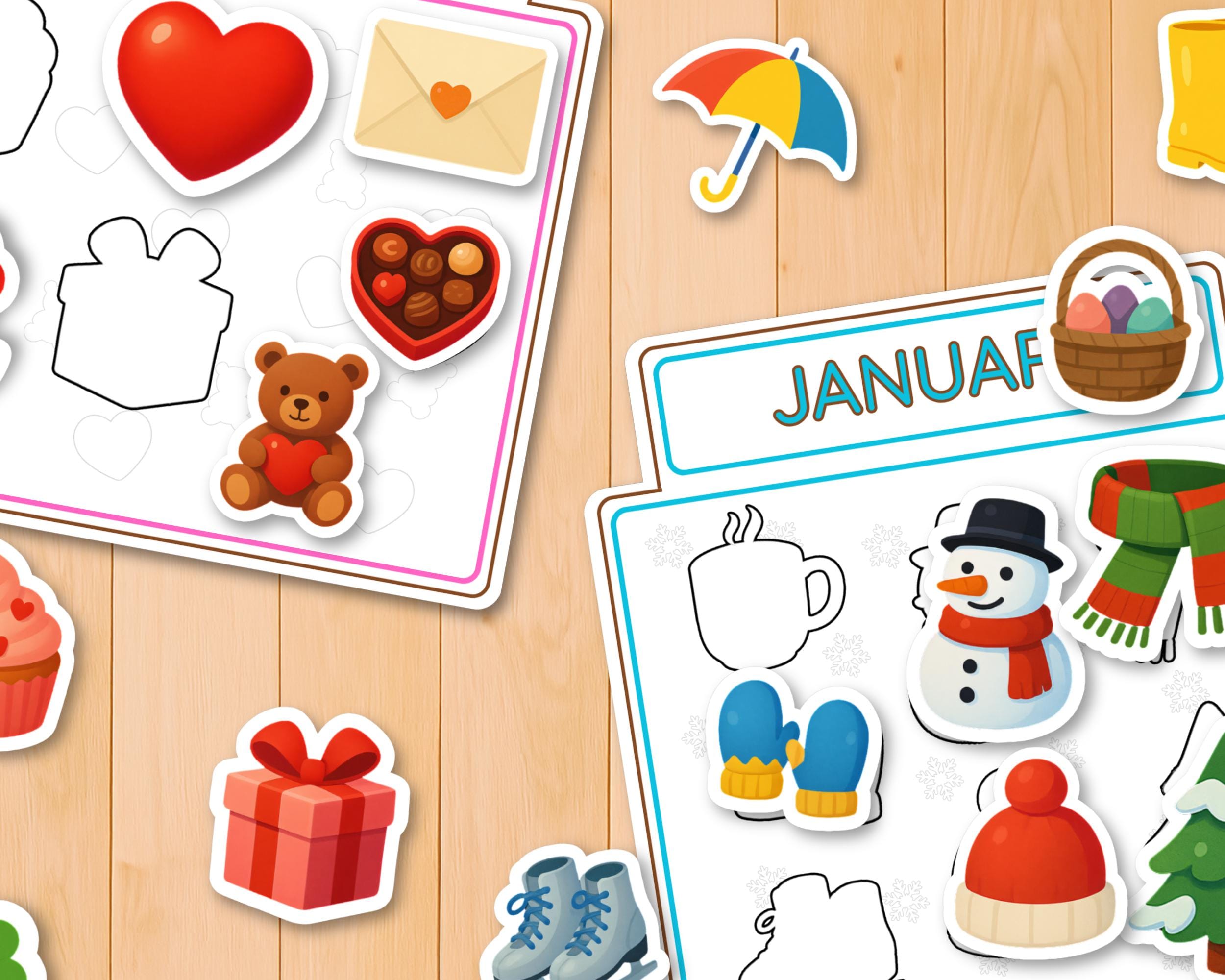 Months of the Year Matching Activity, Seasonal Sorting Game, Preschool ...