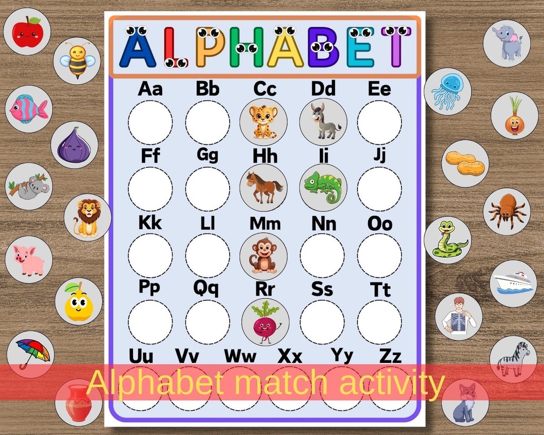 Beginning Sound Worksheet, Phonics Activity , Alphabet Game, Alphabet ...