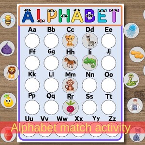 Beginning Sound Worksheet, Phonics Activity , Alphabet Game, Alphabet ...