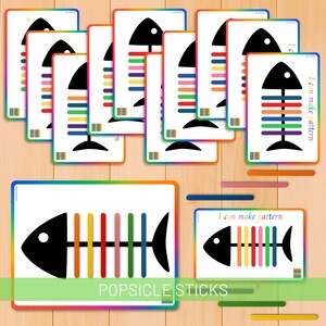 Popsicle Stick Color Sorting Cards, Fine Motor Skills, Preschool ...