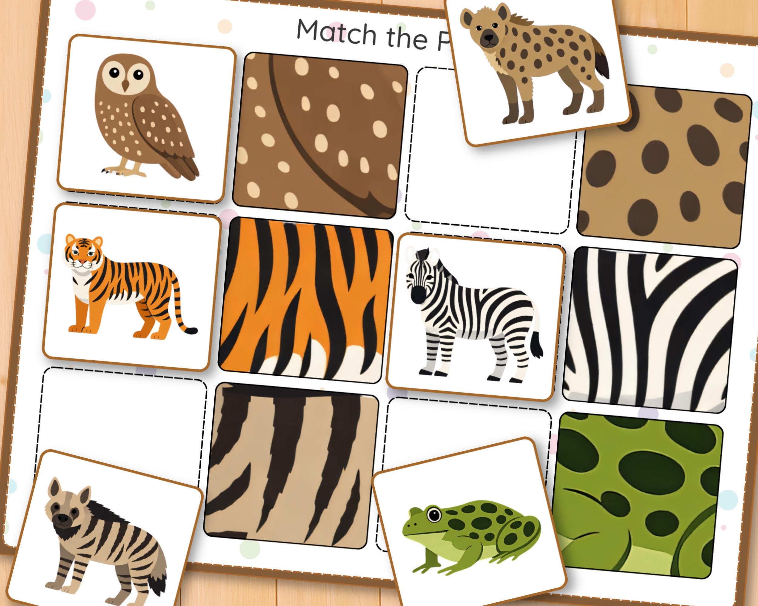 Animal Pattern Matching Activity, Preschool Worksheets, Education ...