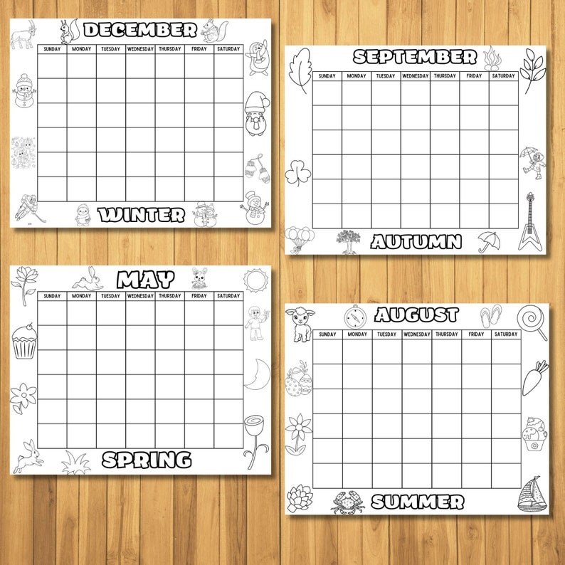 2024 Printable Trace Color Calendar, Perpetual Calendar, Calendar for ...