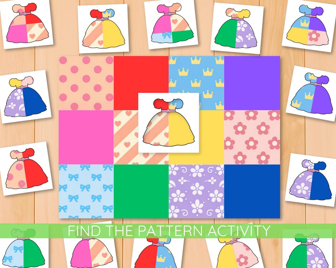 Pattern Finding Activity, Visual Discrimination Game, Preschool ...