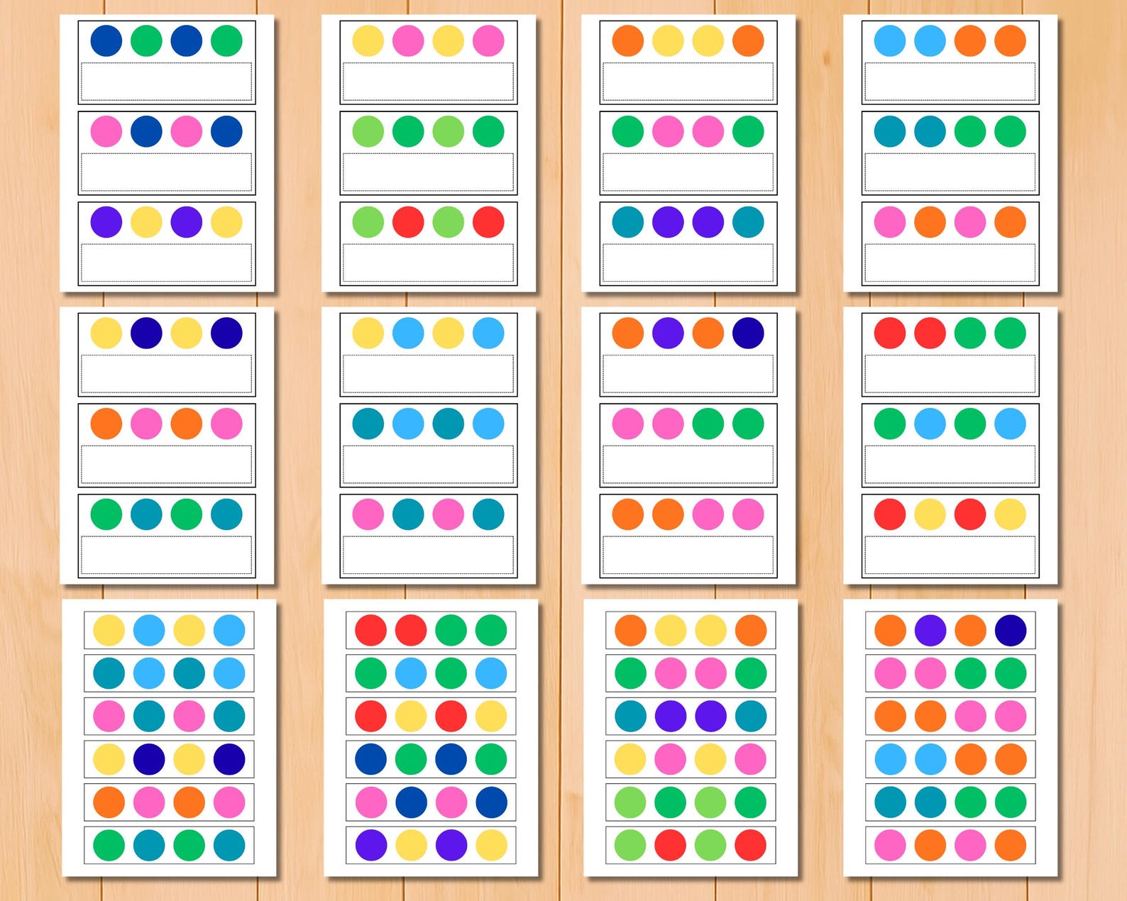 Color Pattern Matching Game, Visual Discrimination Cards, Task Box ...