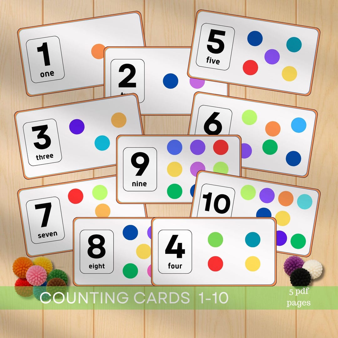 Counting and Color Pom Pom Activity – Numbers 1 to 10 Printable ...