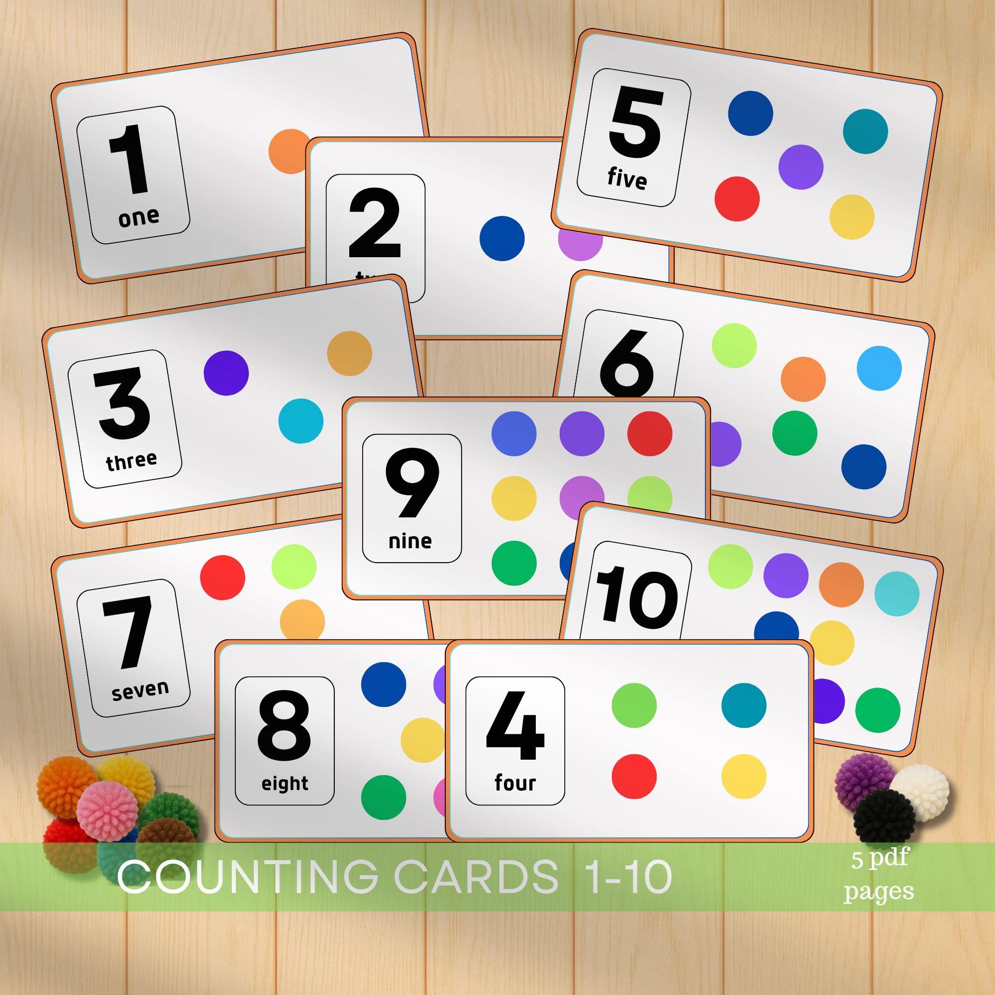 Counting and Color Pom Pom Activity – Numbers 1 to 10 Printable ...