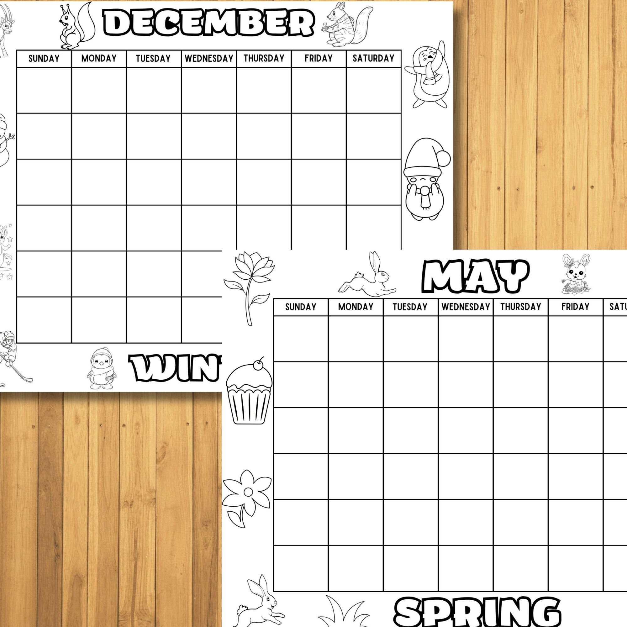 2024 Printable Trace Color Calendar, Perpetual Calendar, Calendar for ...