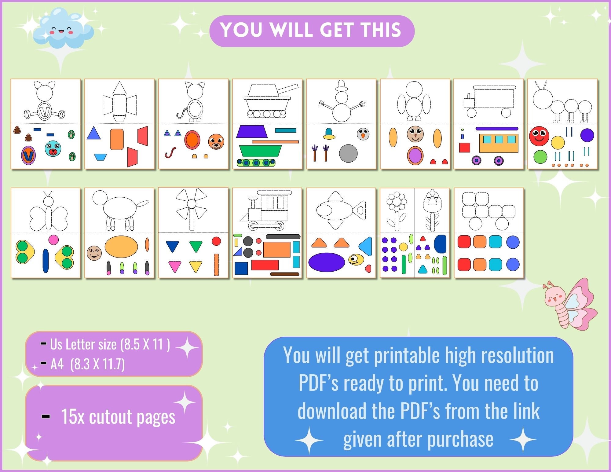 Montessori Cut and Paste Printables – Preschool and Kindergarten ...
