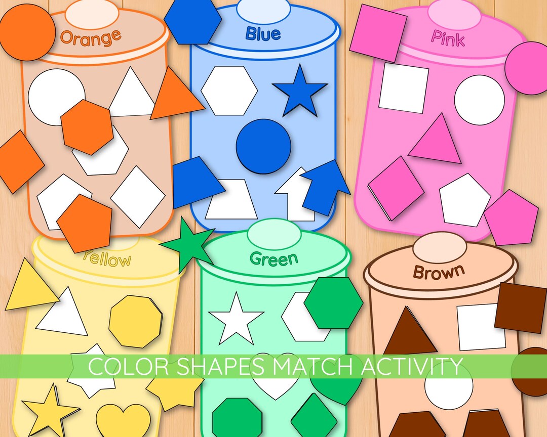 Color Shape Match Activity, Educational Resource, for Preschool and ...