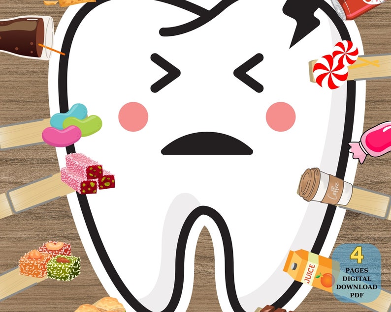 Dental Health Game Printable PDF, Preschool Toddler Tooth Activity ...
