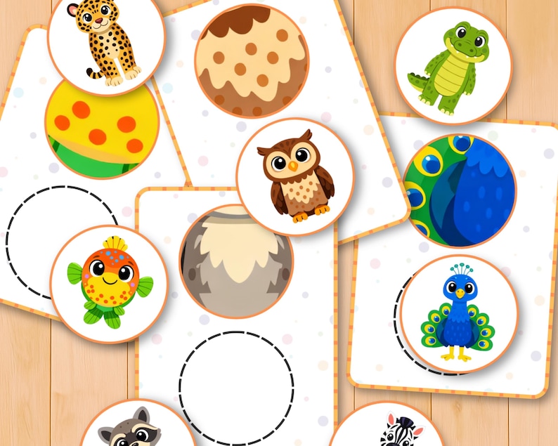 Close up Visual Matching Activity, Preschool, Animal Learning Cards for ...