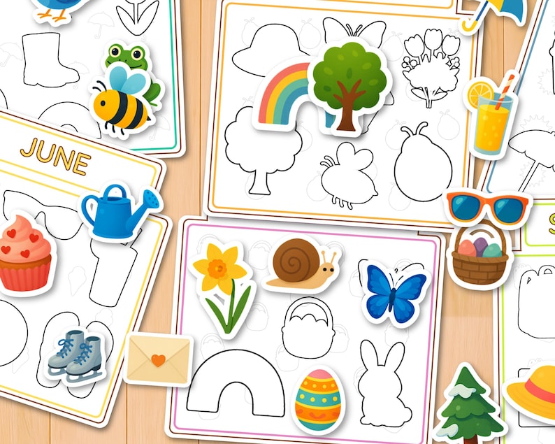 Months of the Year Matching Activity, Seasonal Sorting Game, Preschool ...