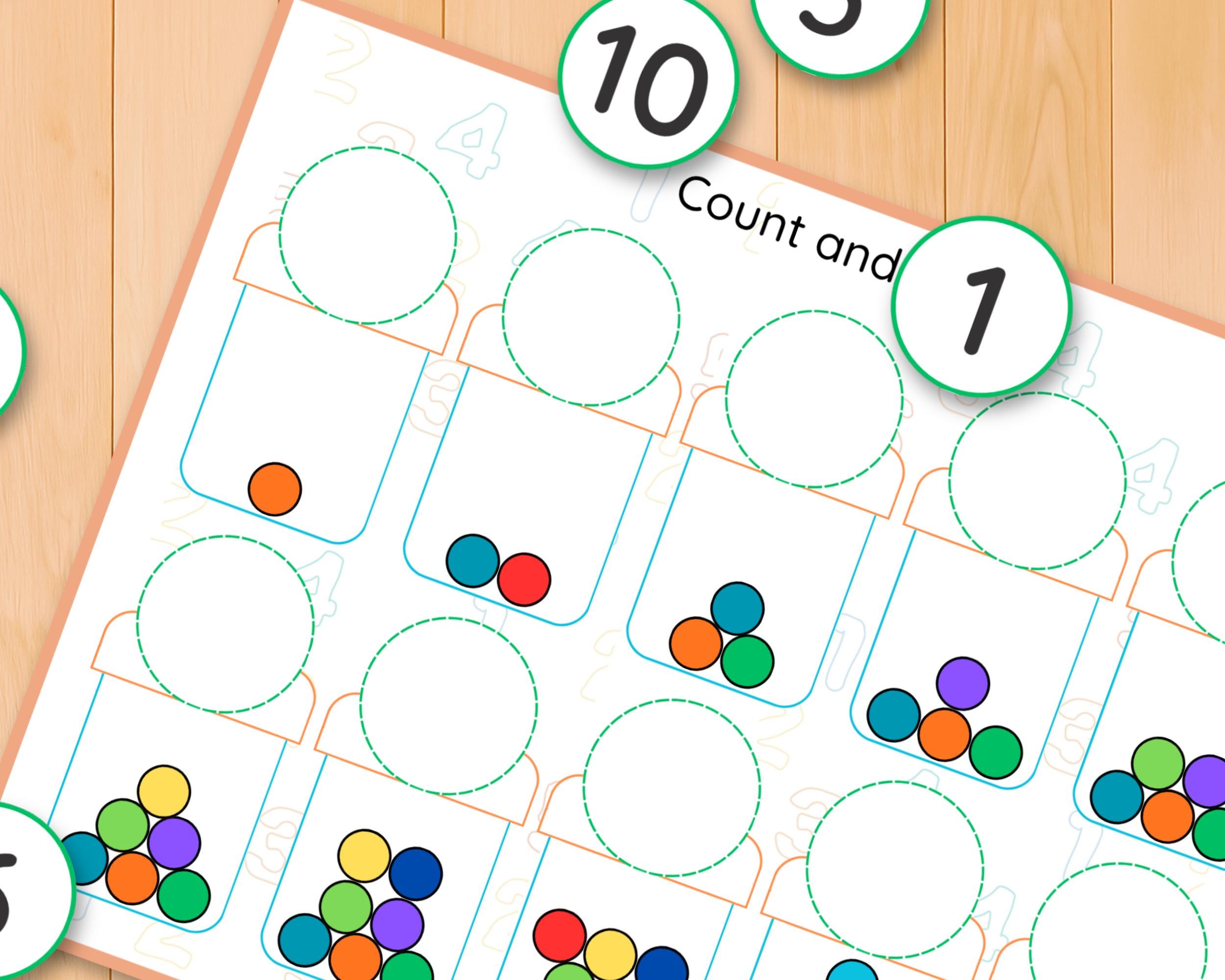 Preschool Counting 1–10 Activity, Matching Game, Homeschool Math ...