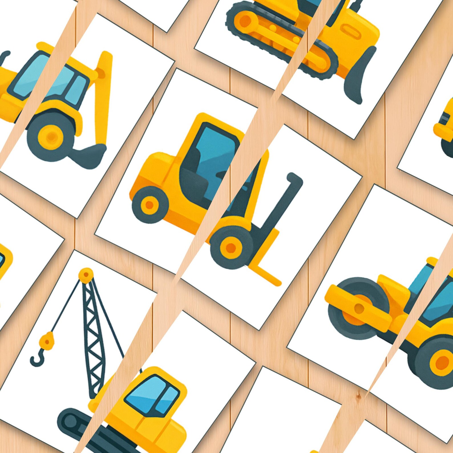 Vehicle Matching Puzzle, Printable Montessori, Truck Activity, Learn ...