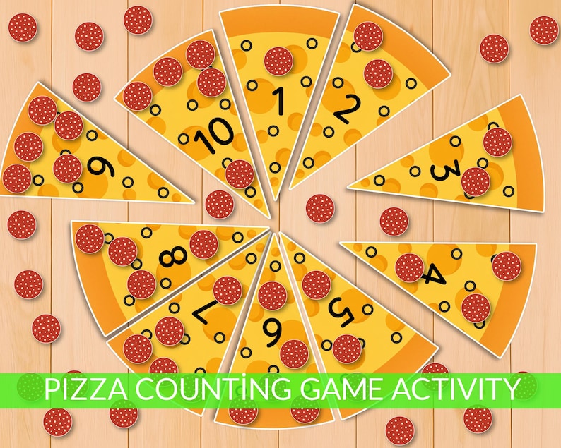Pizza Slice Counting Activity, Math Game, Count to Ten, Number Matching ...