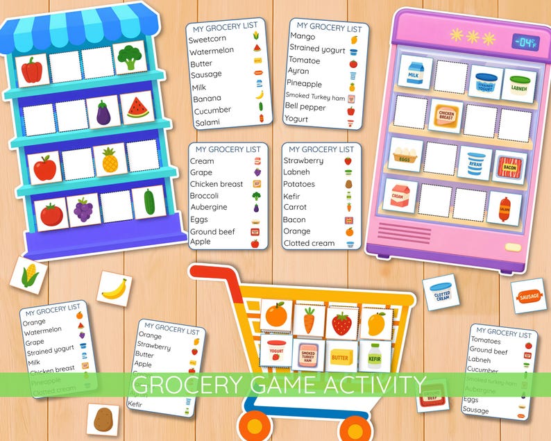 Shopping Activity Game, Market Sorting Activities, Grocery Store ...