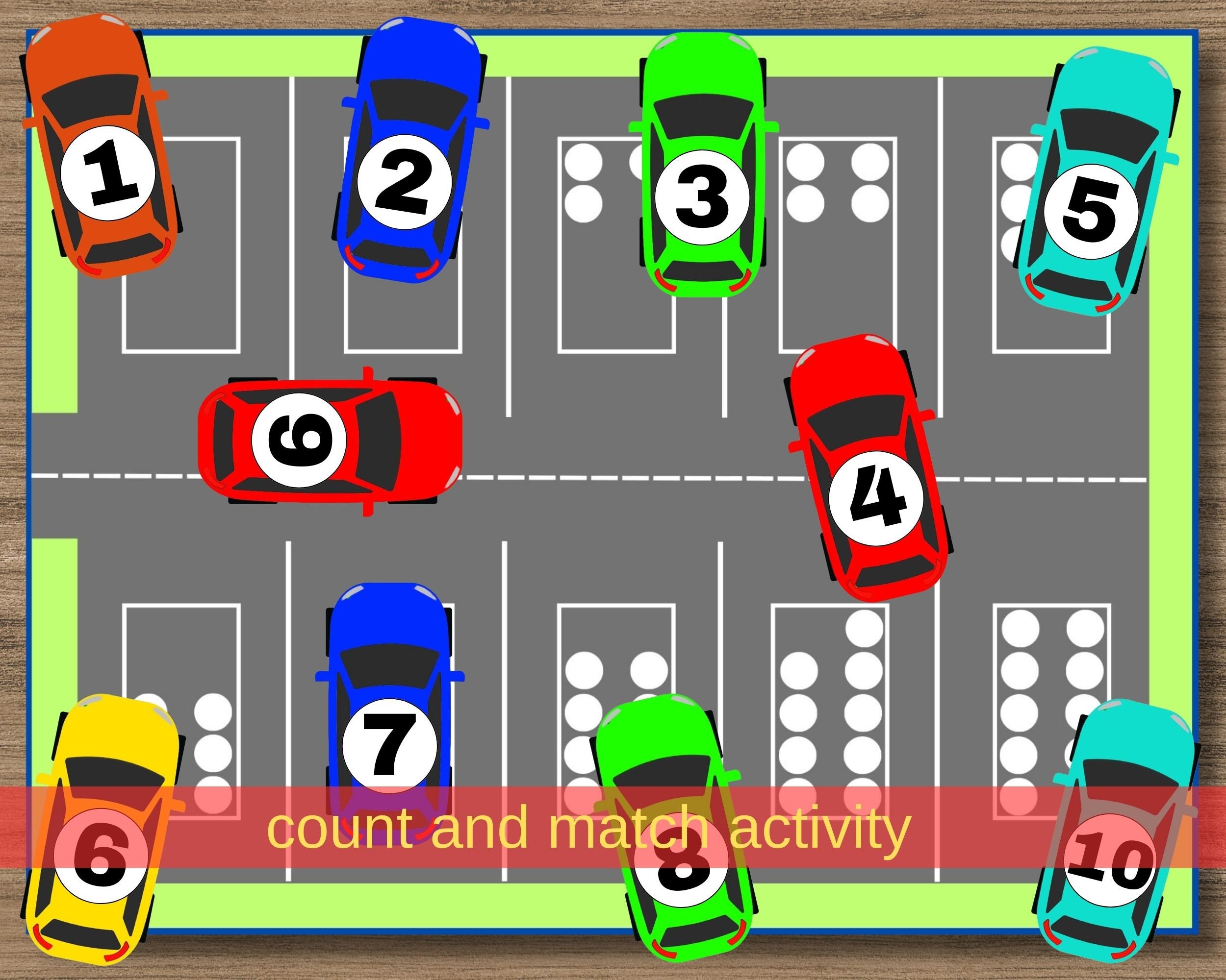 Car Number Matching , Printable Learning Numbers, Counting Activity ...