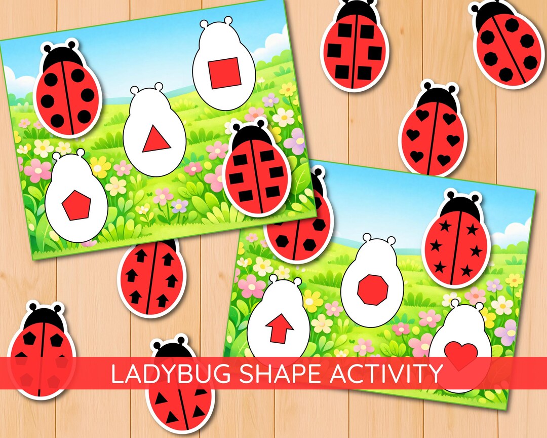 Ladybug Shapes Matching Activity, Shape Game, Geometry Learning ...