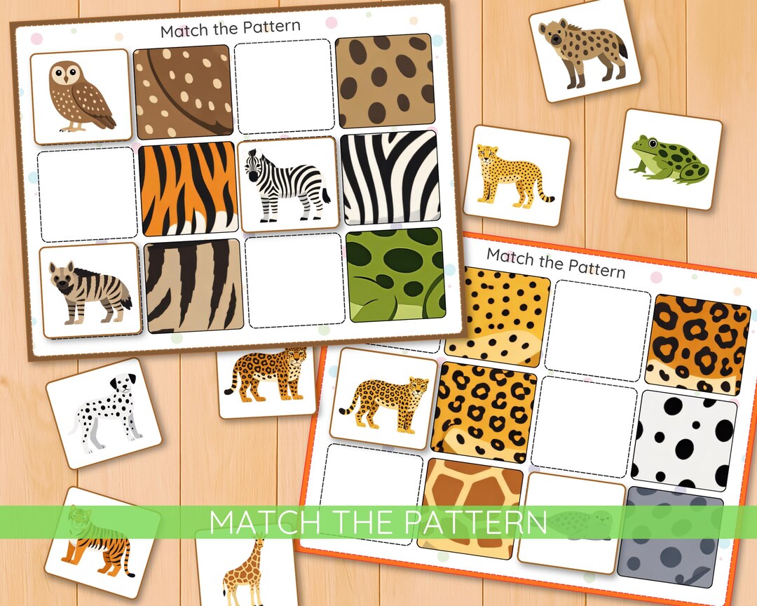 Animal Pattern Matching Activity, Preschool Worksheets, Education ...