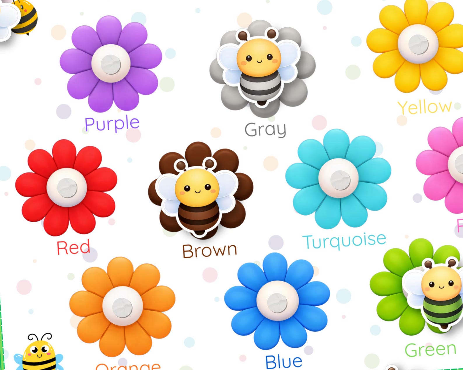 Bees Color Matching Activity, Flower Match Game, Preschool Curriculum ...
