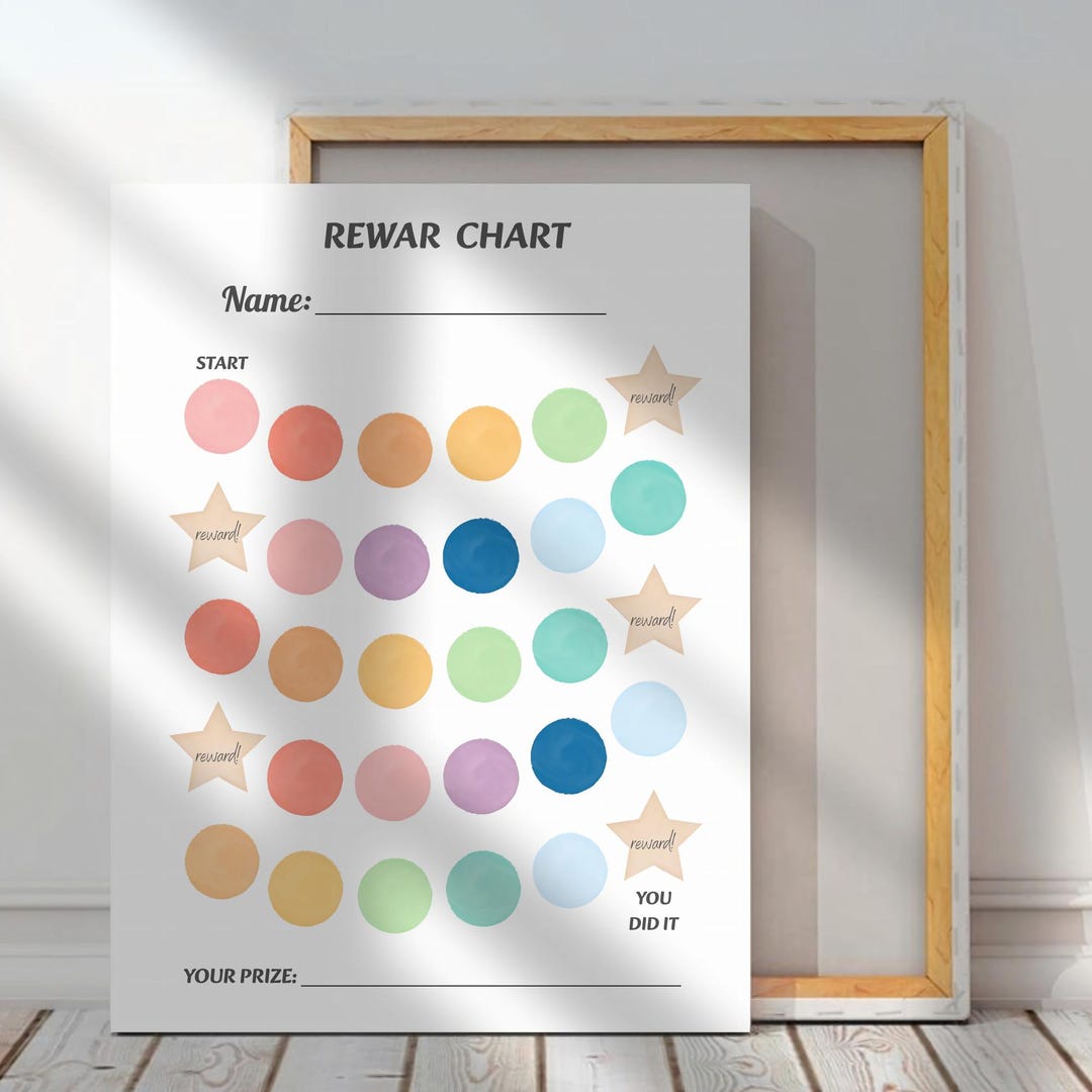 Rainbow Reward Chart for Kids, Behavior Sticker Charts, Printable ...