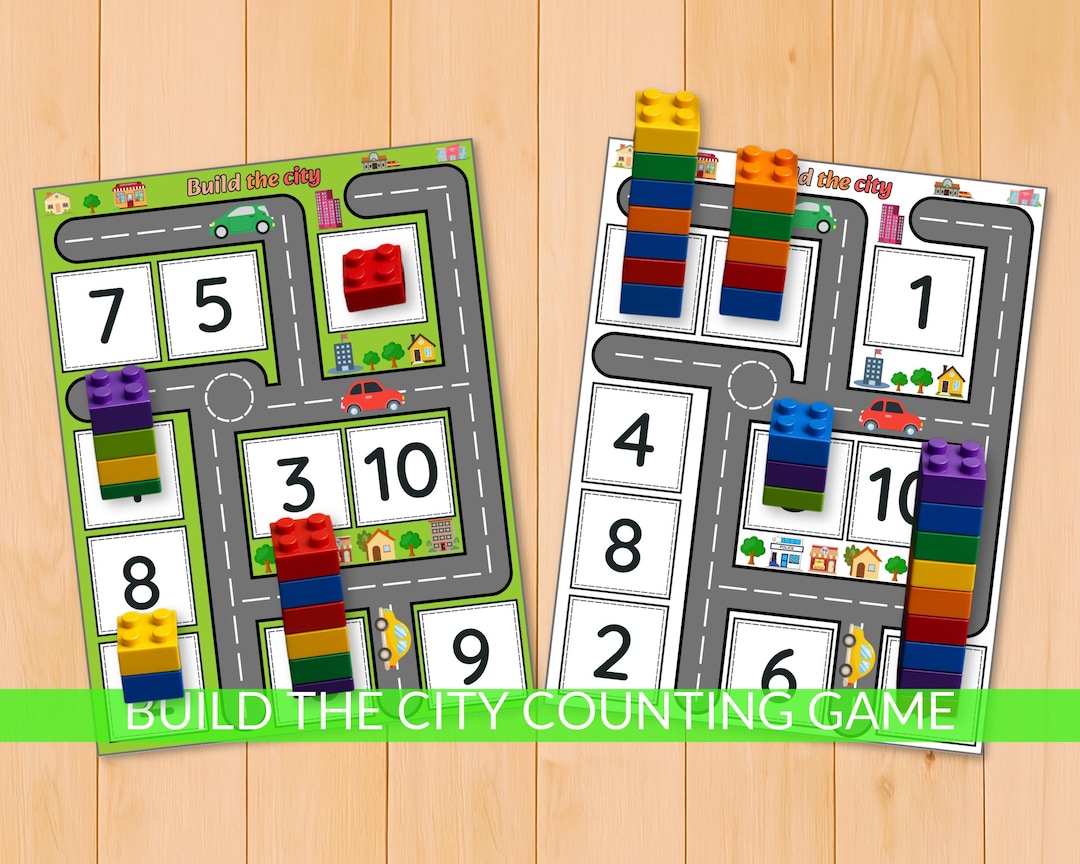 City Themed Counting Activity Mat, Number Matching, Game for Count From ...