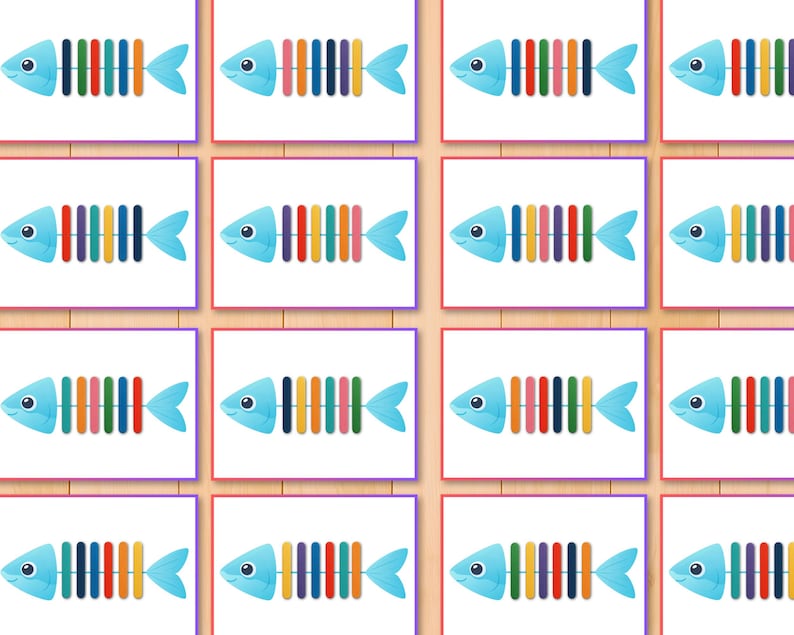 Popsicle Stick Color Sorting Cards, Fine Motor Skills, Preschool ...
