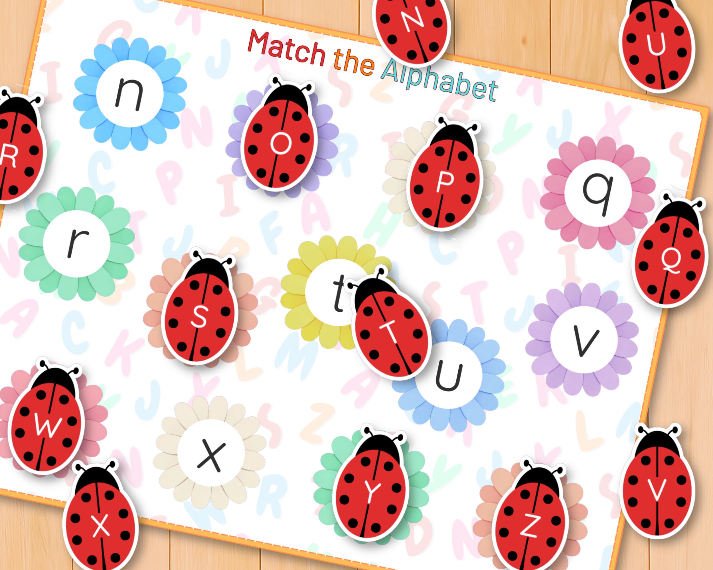 Ladybug and Flower Alphabet Game, Uppercase Lowercase Match, Preschool ...