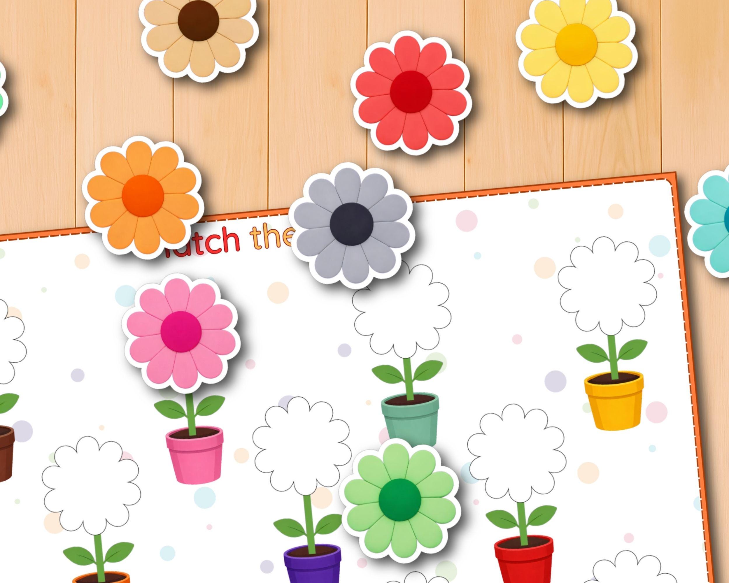 Flower Color Matching Activity, Colors Sorting Game, Preschool ...