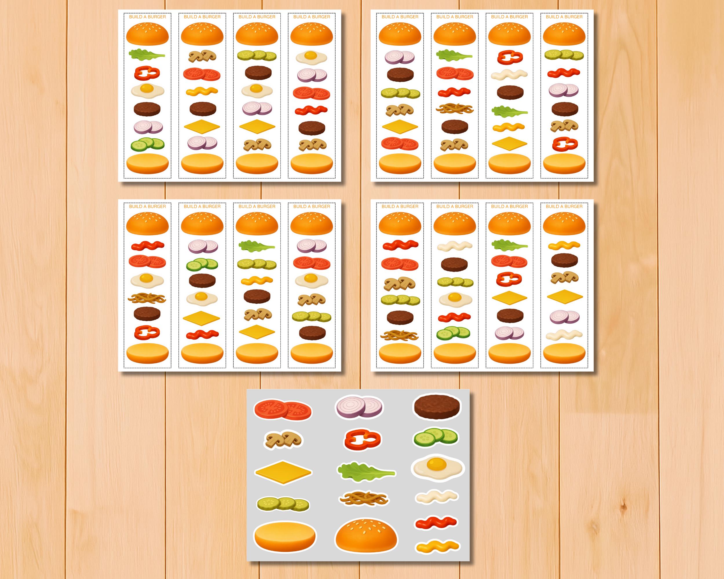 Burger Pattern Game, Sequencing Activity, Build Burgers, Preschool ...