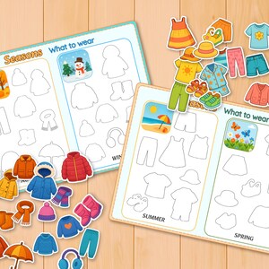 Seasons Clothing Match Activity, Wear Sorting Game, Busy Book Page ...