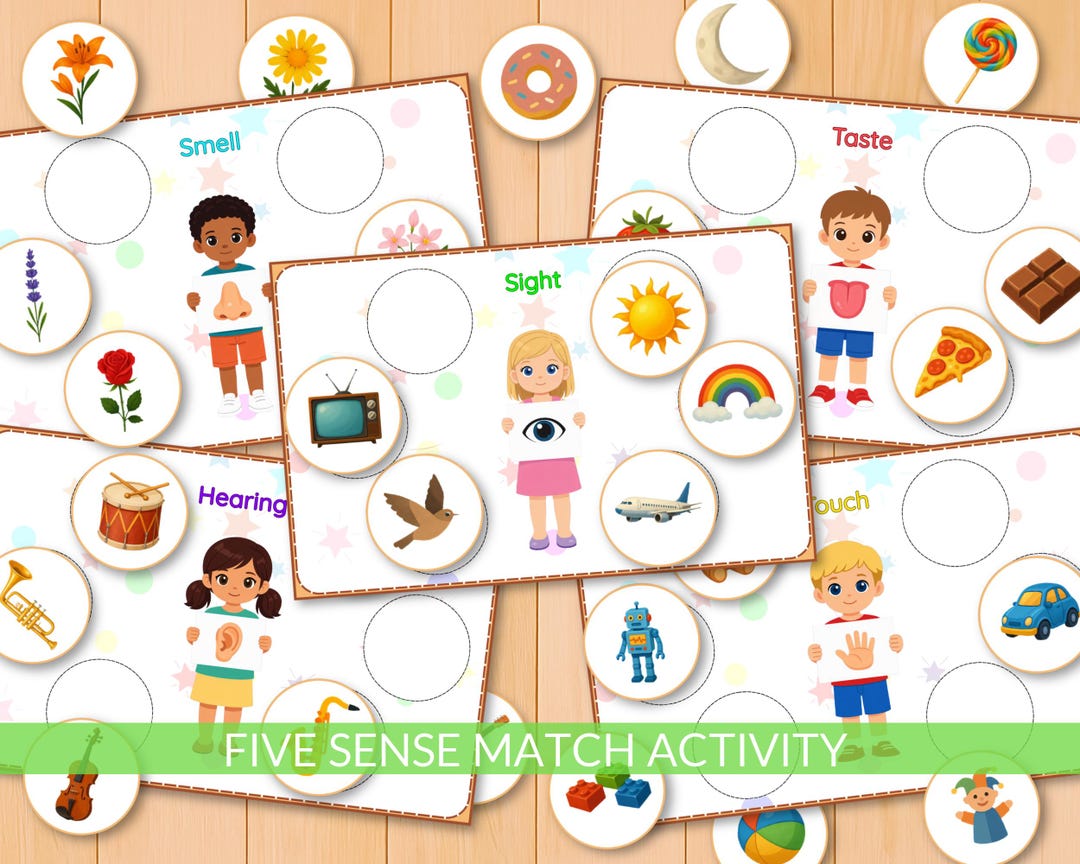 Five Senses Matching Activity Printable, Sensory Learning Activities ...