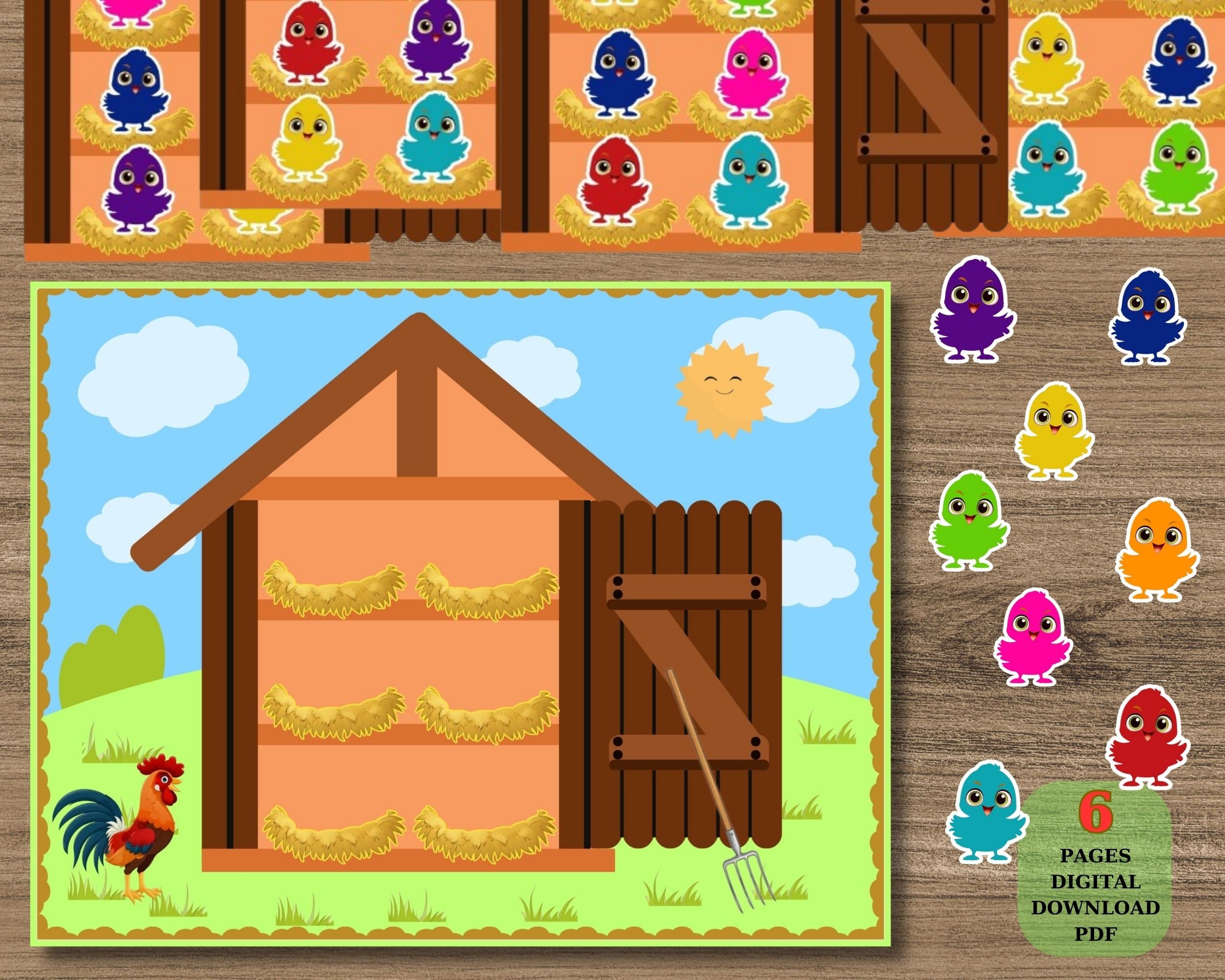 Chick Color Matching Activity for Kids, Preschool Pattern Activities ...