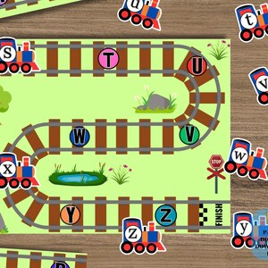 Trains Alphabet Matching Activity ABC Busy Book Pages Toddler Learning ...