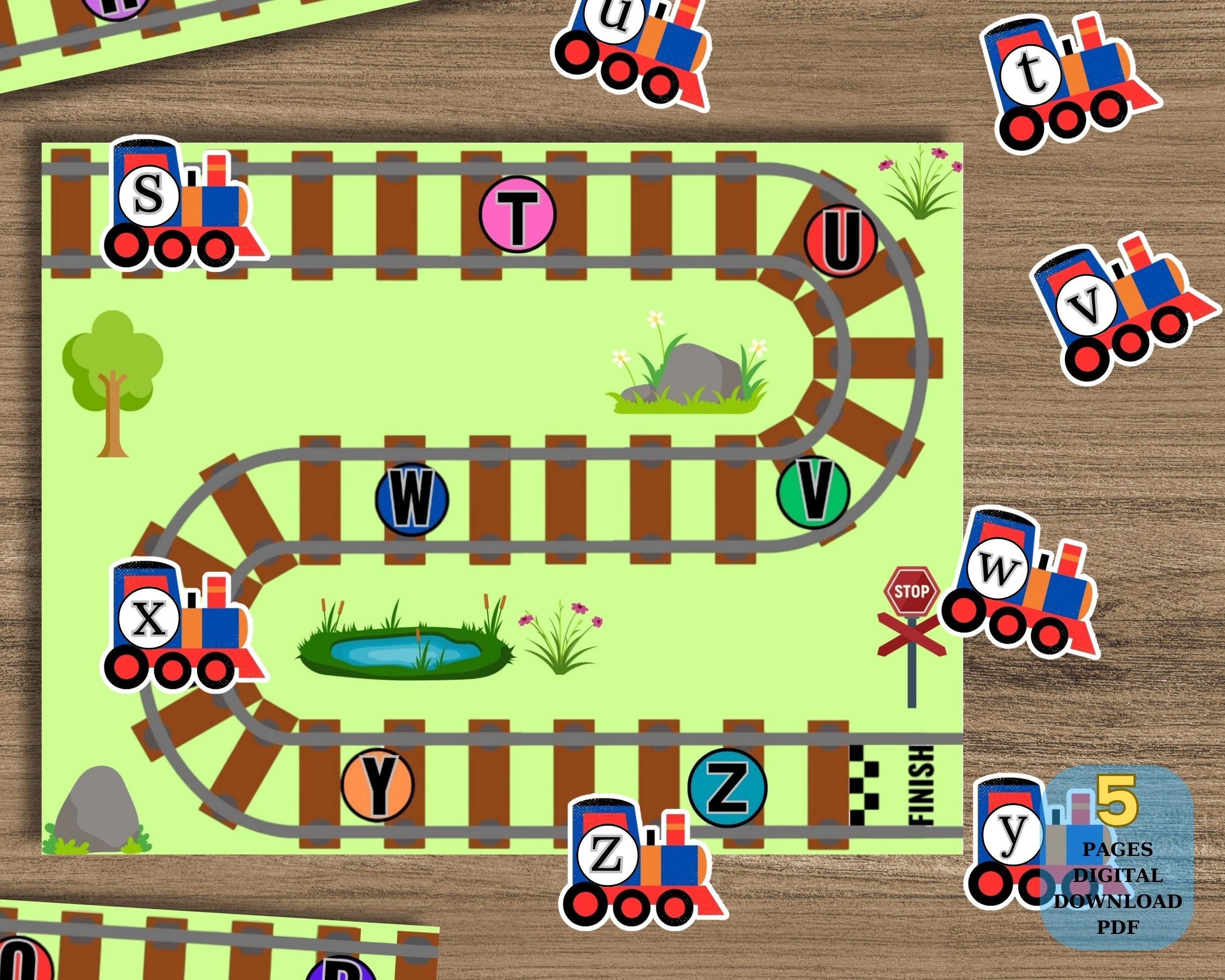 Trains Alphabet Matching Activity ABC Busy Book Pages Toddler Learning ...