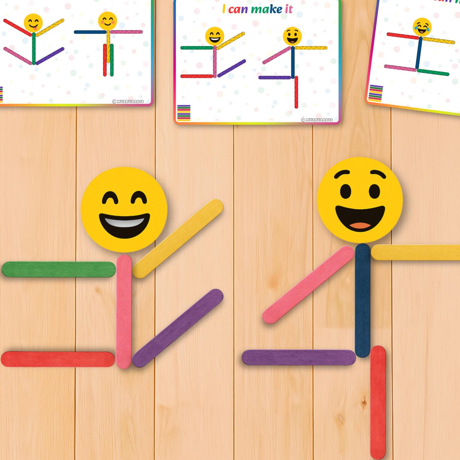 Popsicle Stick Stickman Activity Cards, Learning Games, Homeschool ...