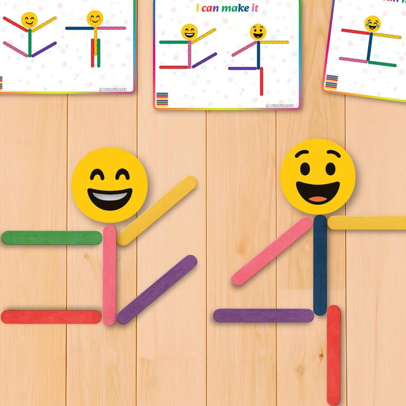Popsicle Stick Stickman Activity Cards, Learning Games, Homeschool ...
