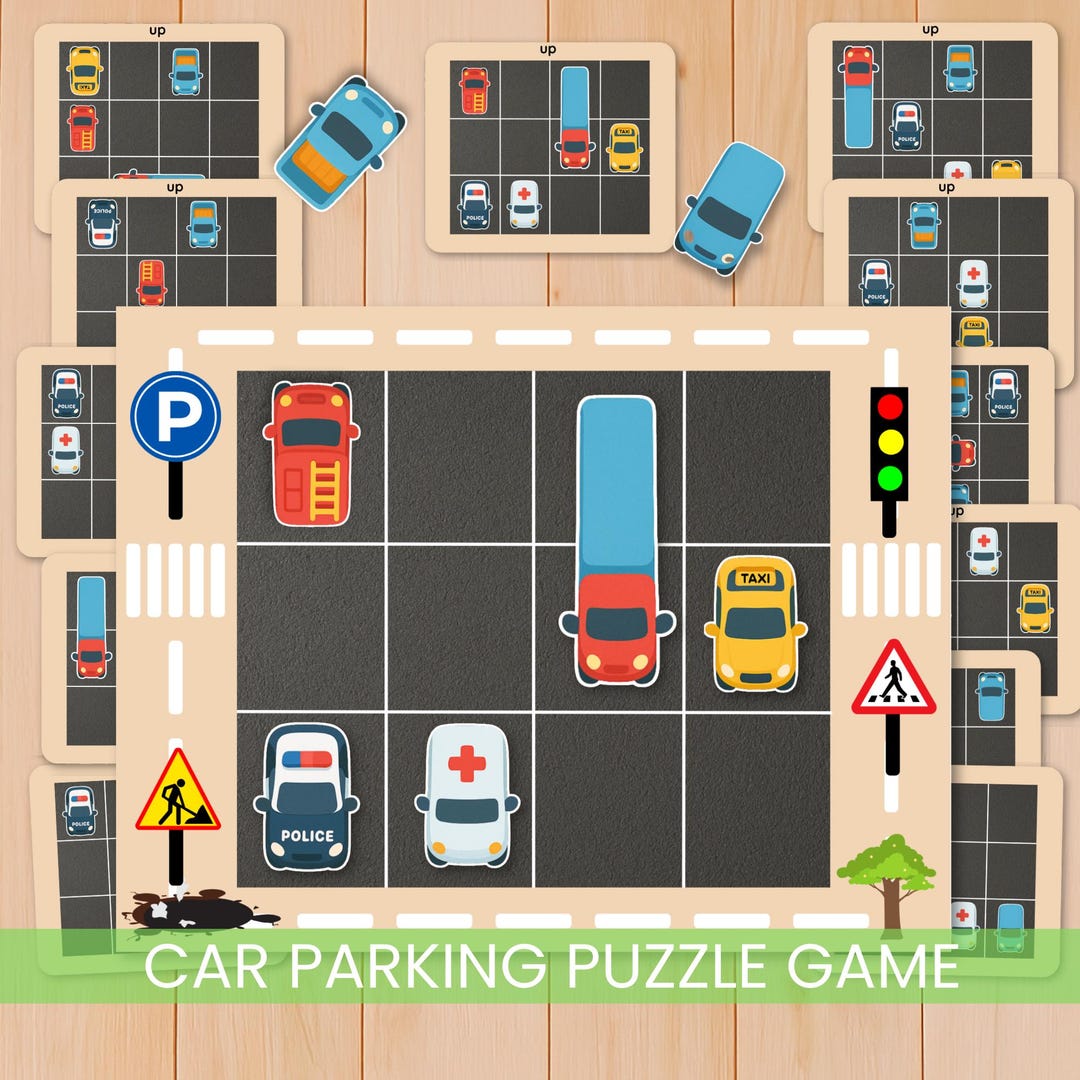 Vehicle Parking Pattern Game, Preschool Transportation Activity ...