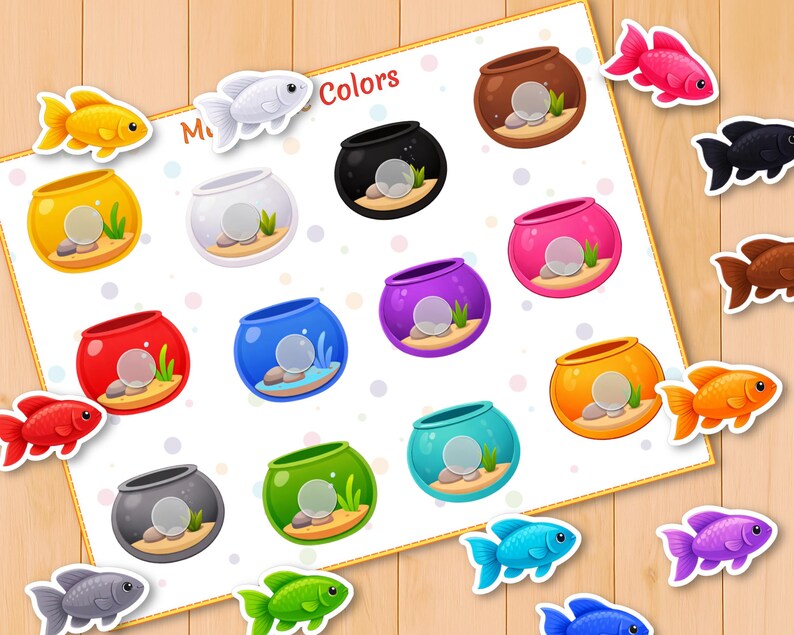 Fish Color Matching Activity, Aquarium Colors Match, Preschool ...
