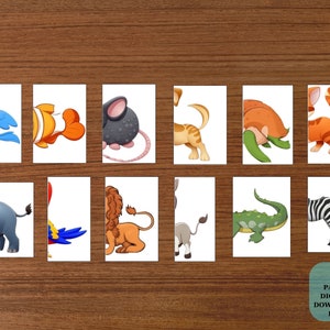 Printable Matching Animals Worksheet Busy Book, Toddler Busy Book ...