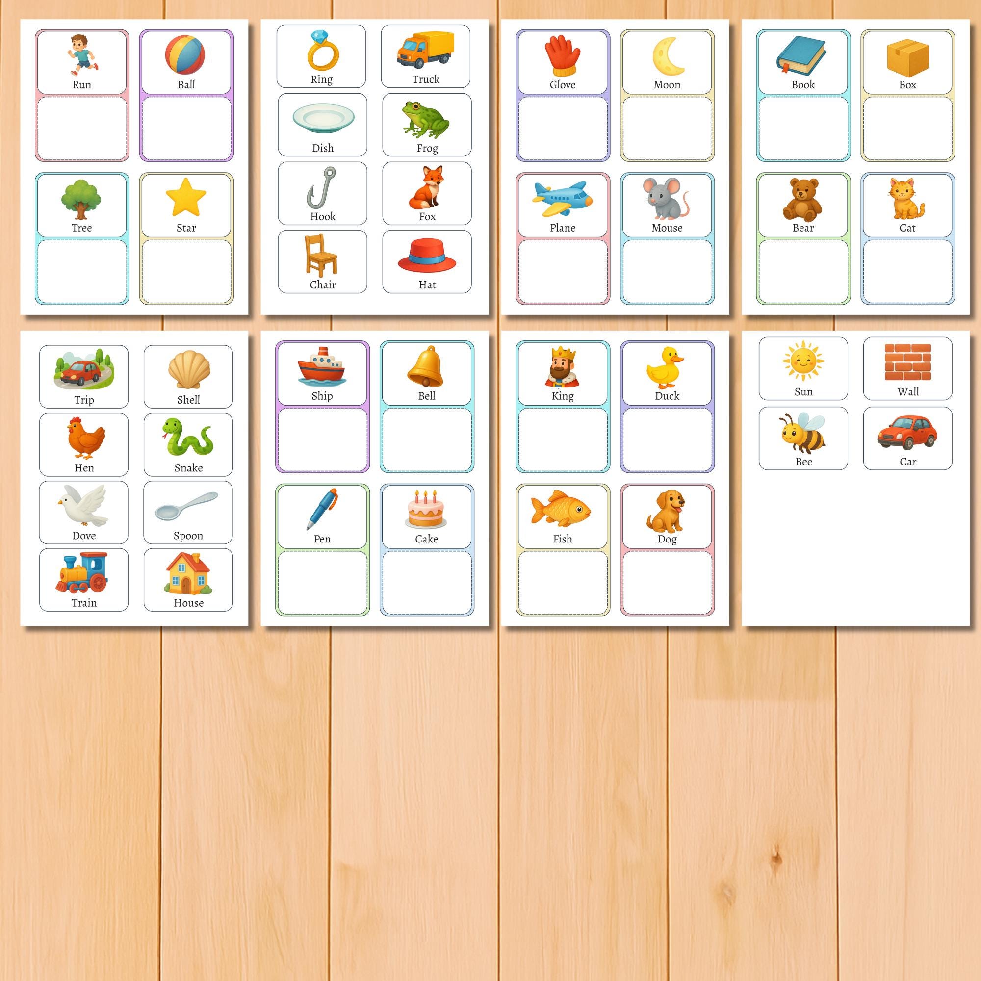 Rhyming Words Matching Cards, Task Box Activity Set, Teaching Tools ...