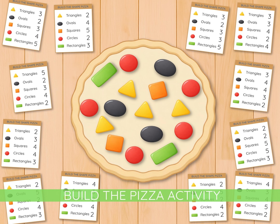 Shape Pizza Activity, Geometry Shapes Game, Preschool Math, Dry Erase ...